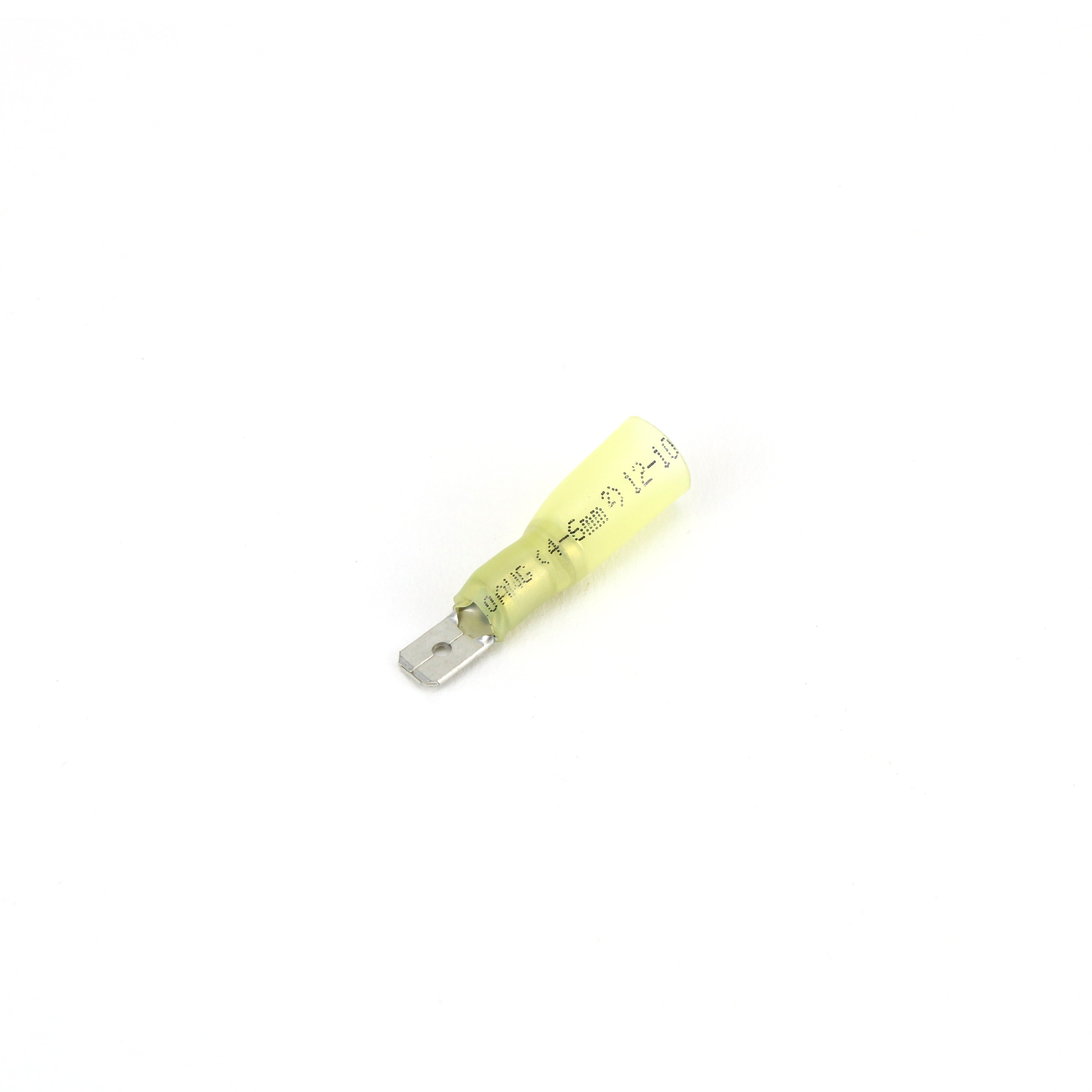 Insulated Blade Terminal Male YEL 6.3mm 14-10AWG 2.5-6mm2 Heatshrink