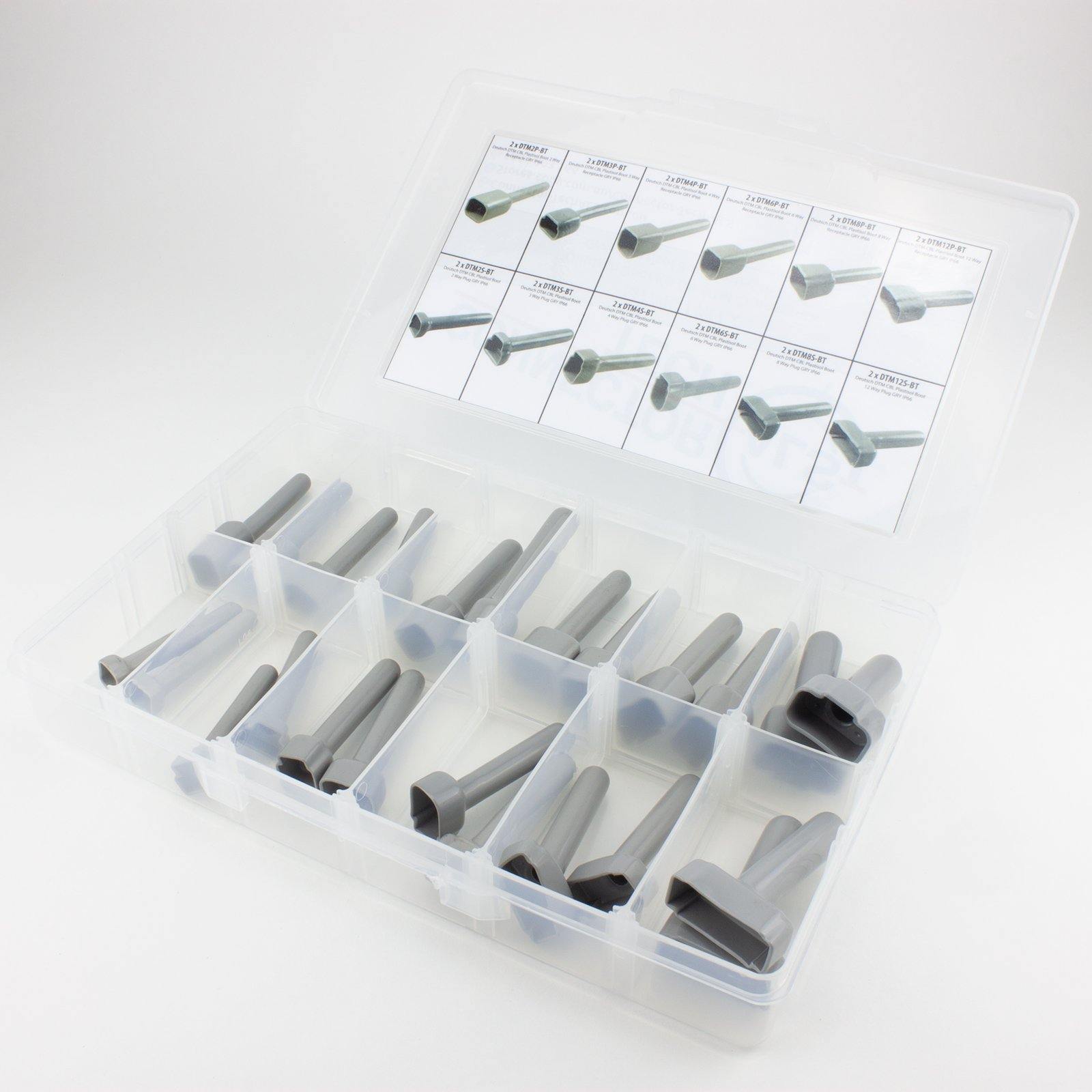 Deutsch DTM Plastisol Boot Kit 2-12 Way 24pc GRY